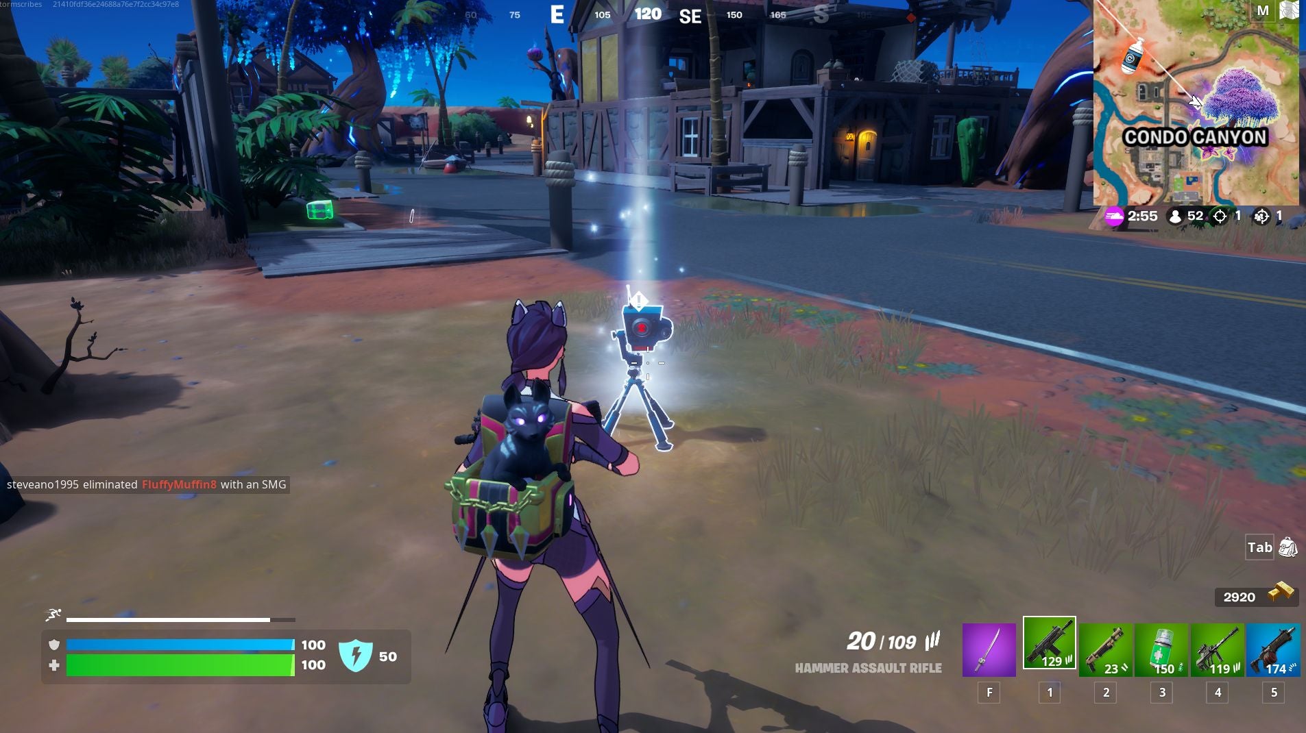 Where to collect surveillance footage from cameras in Fortnite: Bungalow Blooms location ...